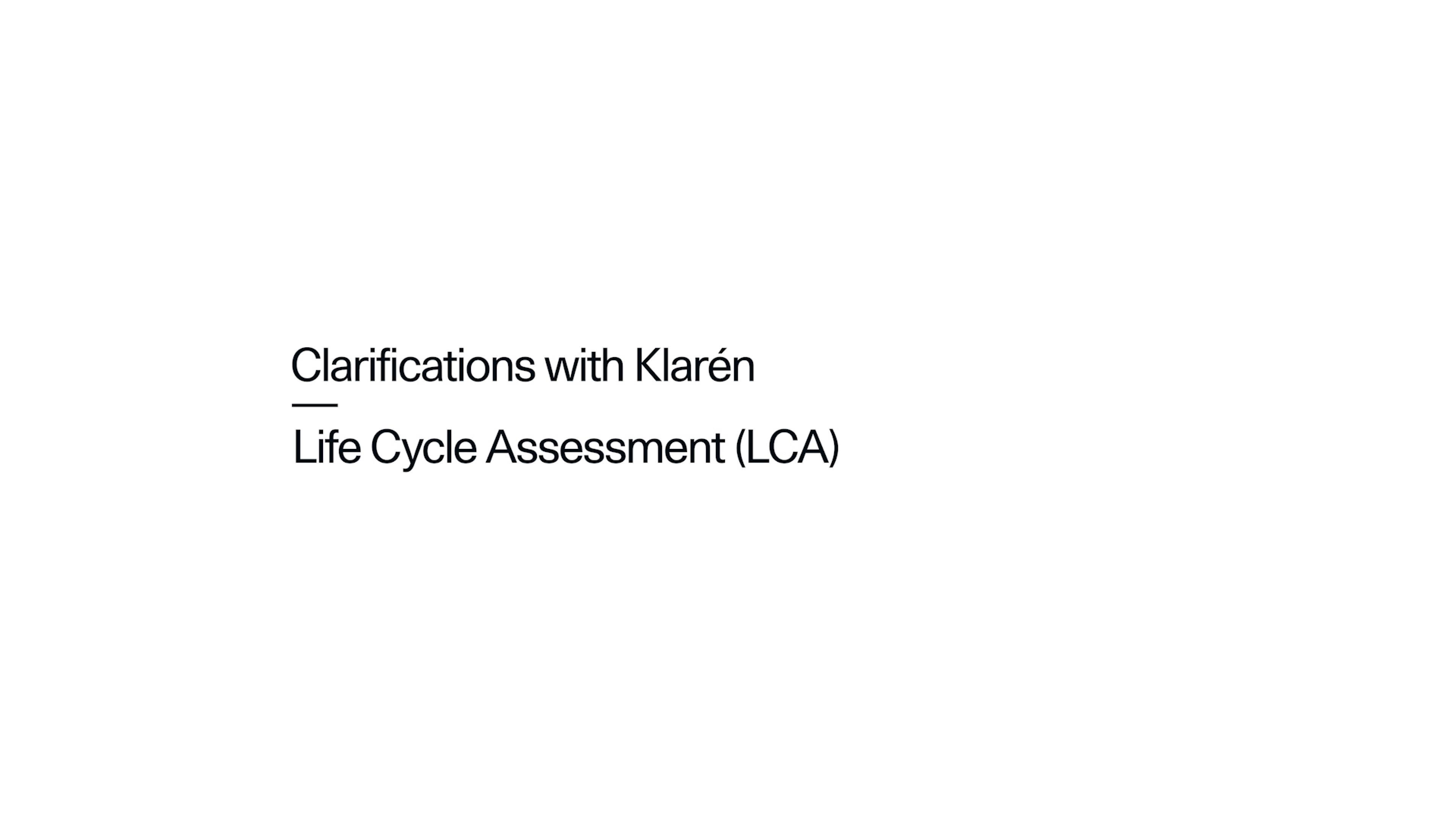Clarifications With Klar n Life Cycle Assessment LCA clarifications-with-klar-n-life-cycle-assessment-lca